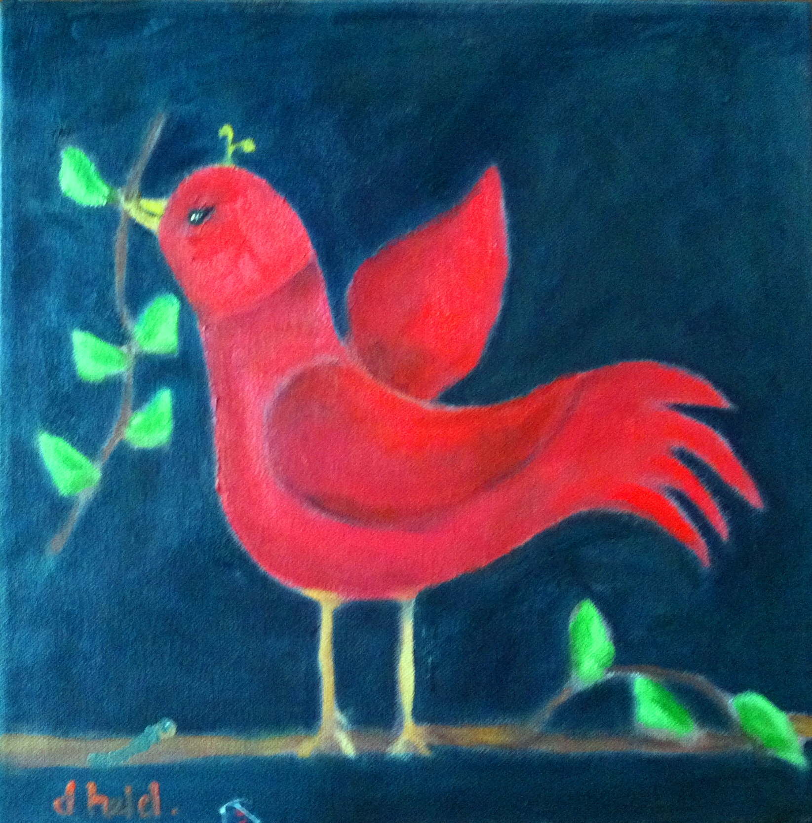 Red Bird - oil on canvas, in Recent Artwork